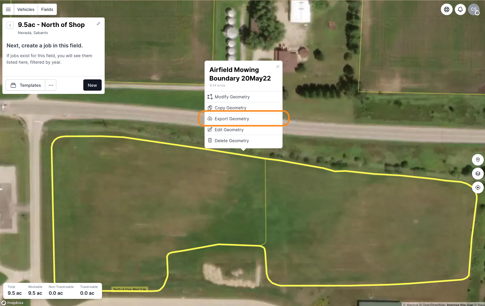 How to export, import, and adjust field geometries