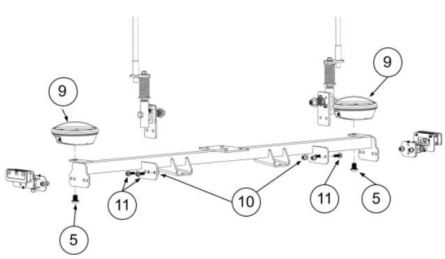 Kubota M5 ROPS - Device Crossbar Installation